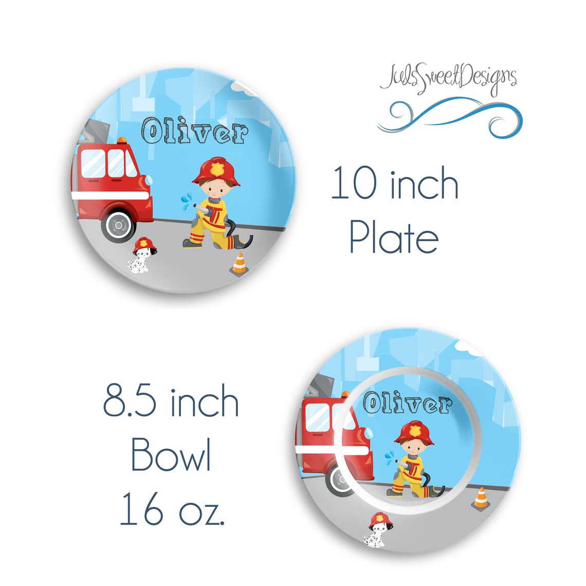 Firefighter Personalized Plate Firefighter Boy Girl Fire - Etsy