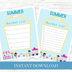 Kids Summer Bucket List Printable, Ice Cream Truck Stand, Printable ...