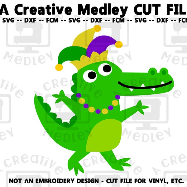 Mardi Gras Alligator Svg - Etsy
