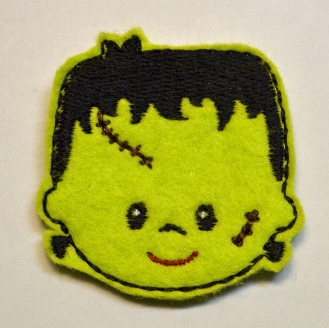 Frankie Frankenstein Hair Felt Feltie Embroidery Design- Instant ...