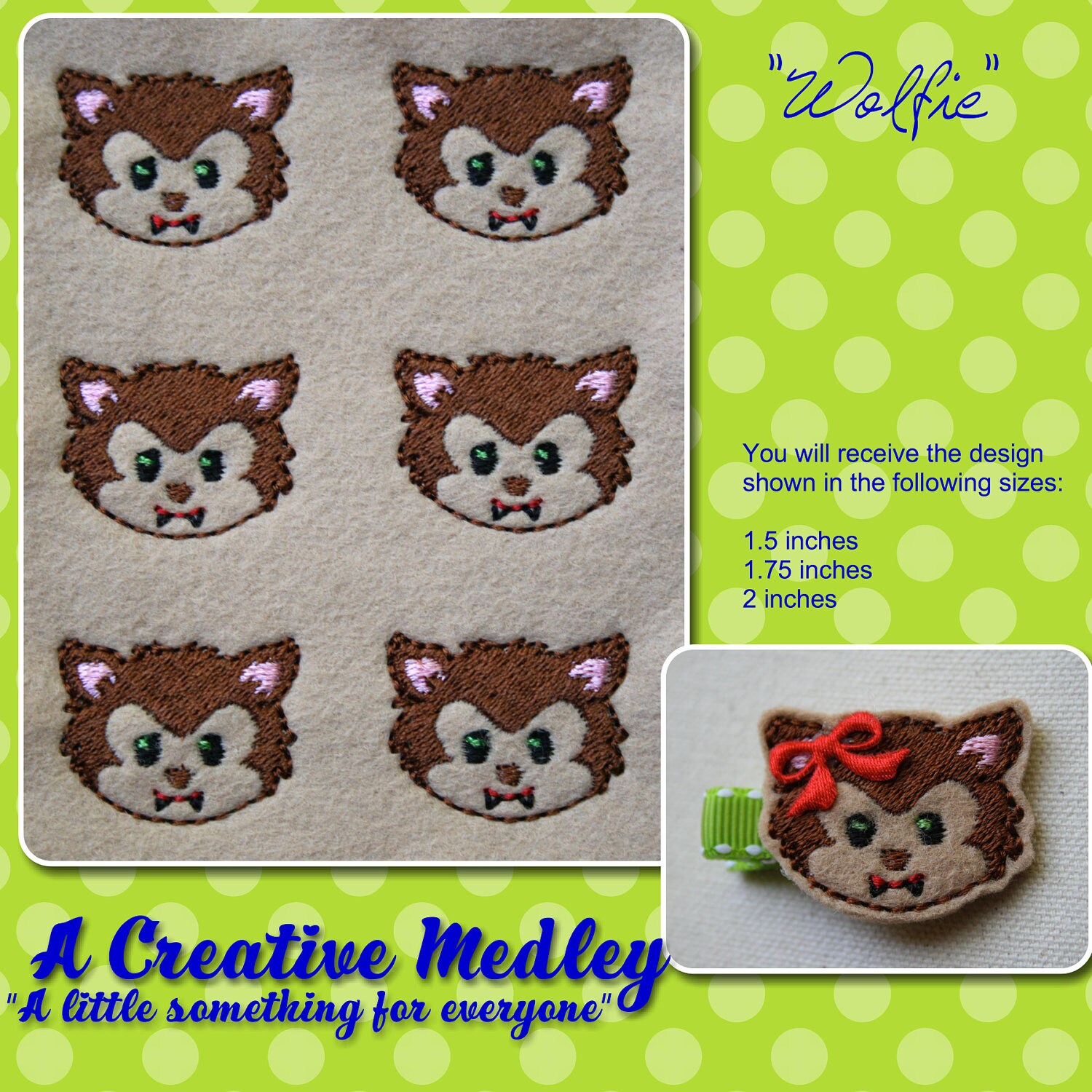 Werewolf Hair Felt Feltie Embroidery Design - Etsy