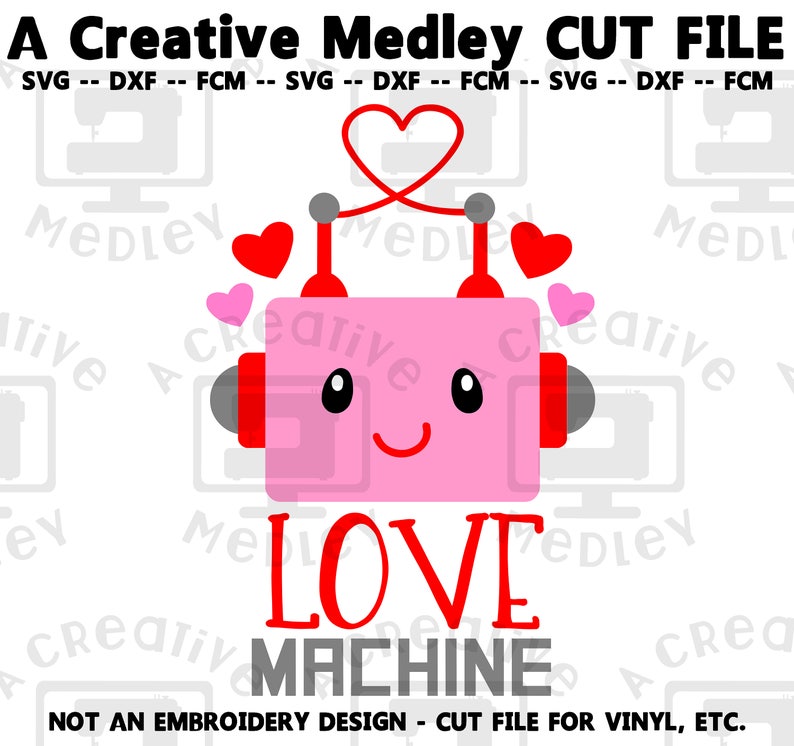 Love Machine Valentines Day Cut File SVG FCM DXF for - Etsy