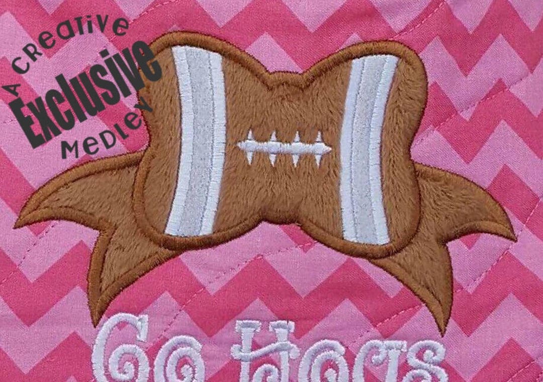 Football Bow Applique EMBROIDERY DESIGN -instant Download - Etsy