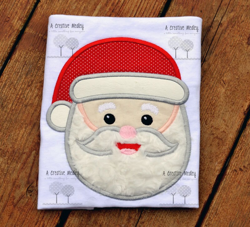 Santa Claus Applique EMBROIDERY DESIGN | Etsy