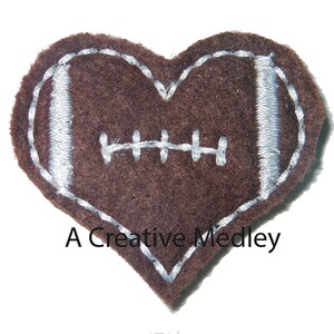 Football Heart Felt Feltie Embroidery Design - Instant Download - Etsy