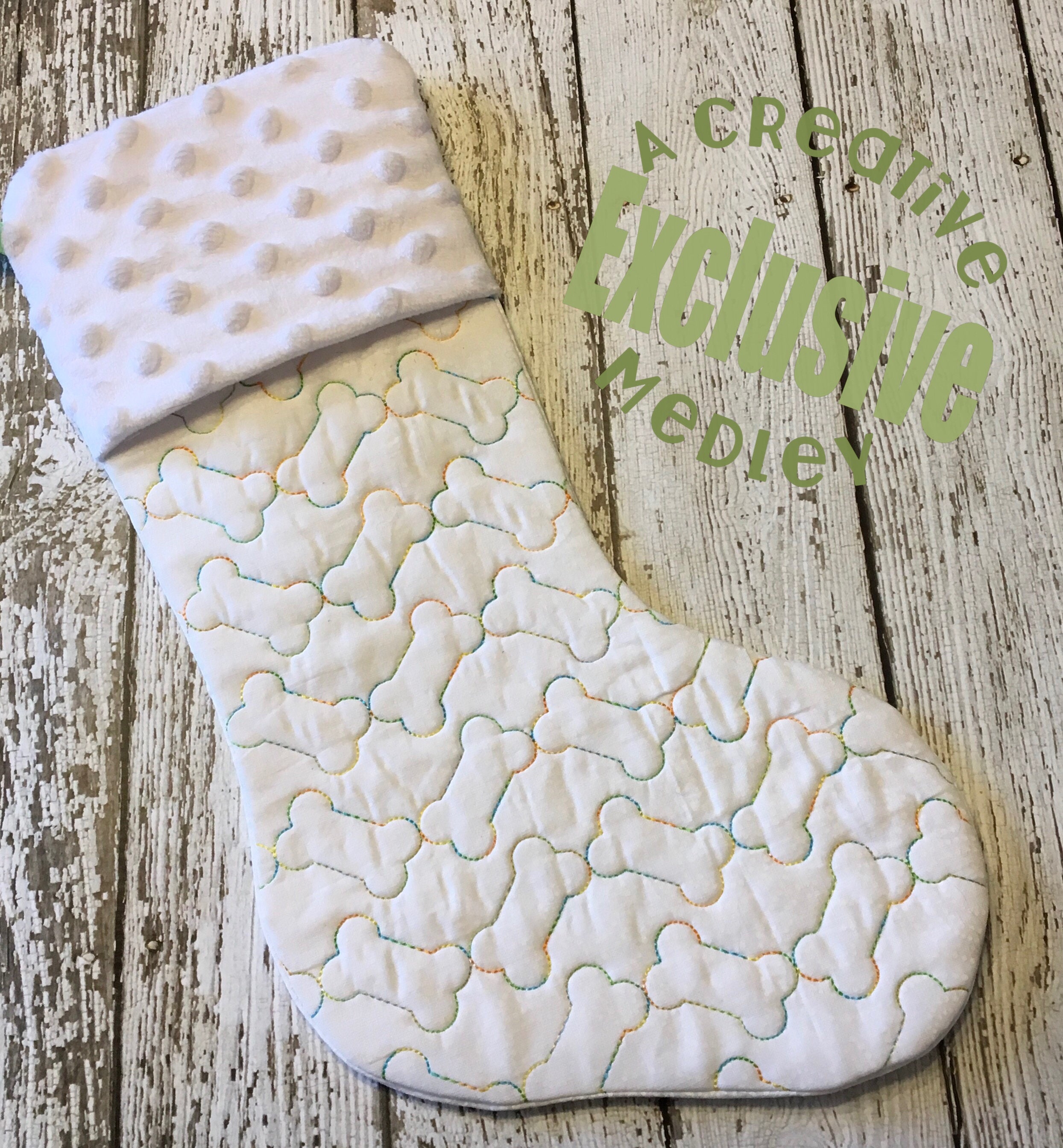 In the Hoop Stocking With Cuff and Bones Motif ITH - Etsy