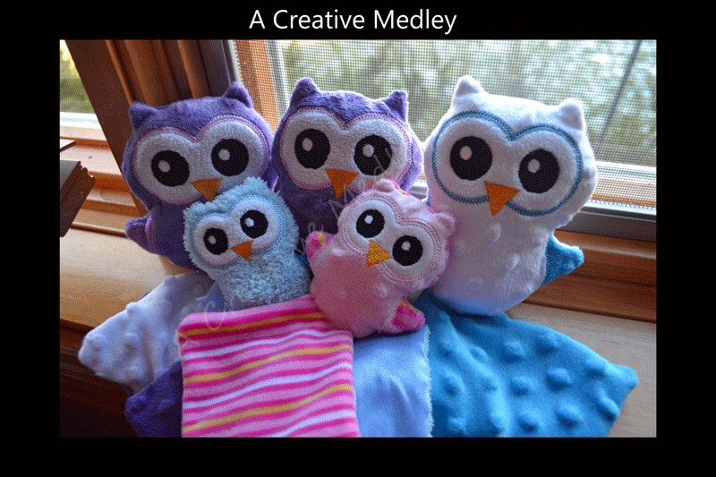 In the Hoop Owl Lovie With Blanket Attached EMBROIDERY DESIGN - Etsy