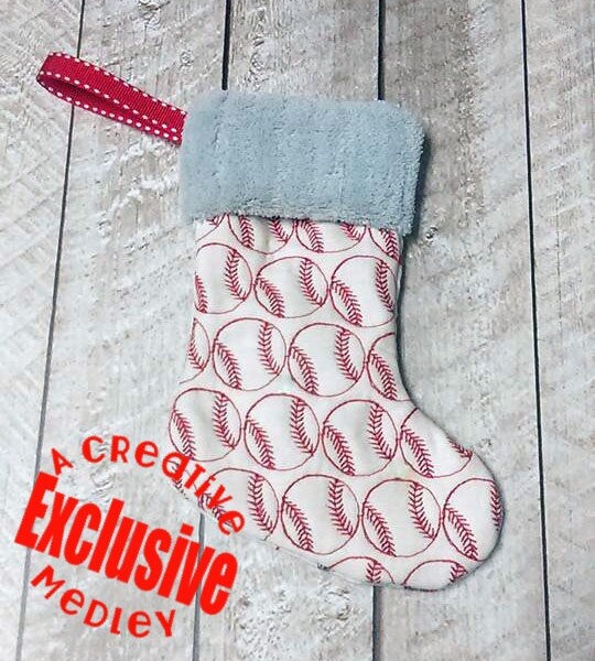 In the Hoop Stocking With Cuff and Baseball Motif ITH - Etsy