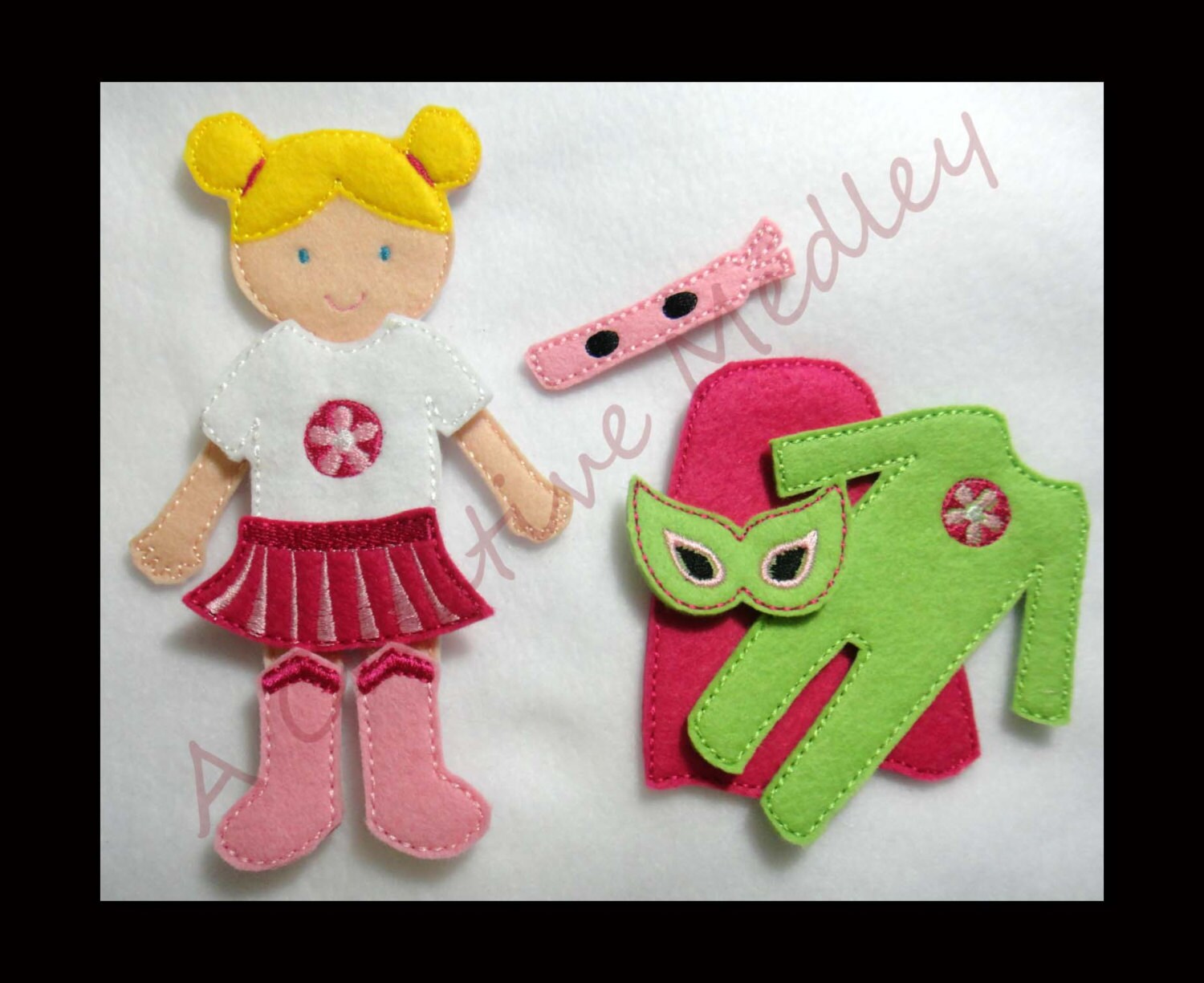 Dress up Super Hero Girl Un-paper Dolls Embroidery Design - Instant ...