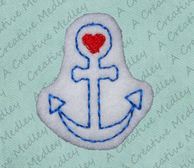 Anchor Felt Feltie Embroidery Design Instant Download - Etsy