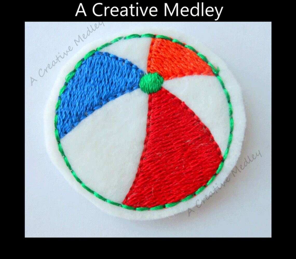 Beach Ball Felt Feltie Embroidery Design Instant Download - Etsy