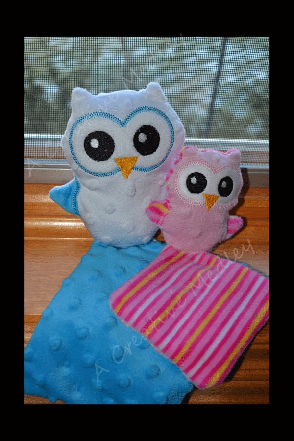 In the Hoop Owl Lovie With Blanket Attached EMBROIDERY DESIGN - Etsy