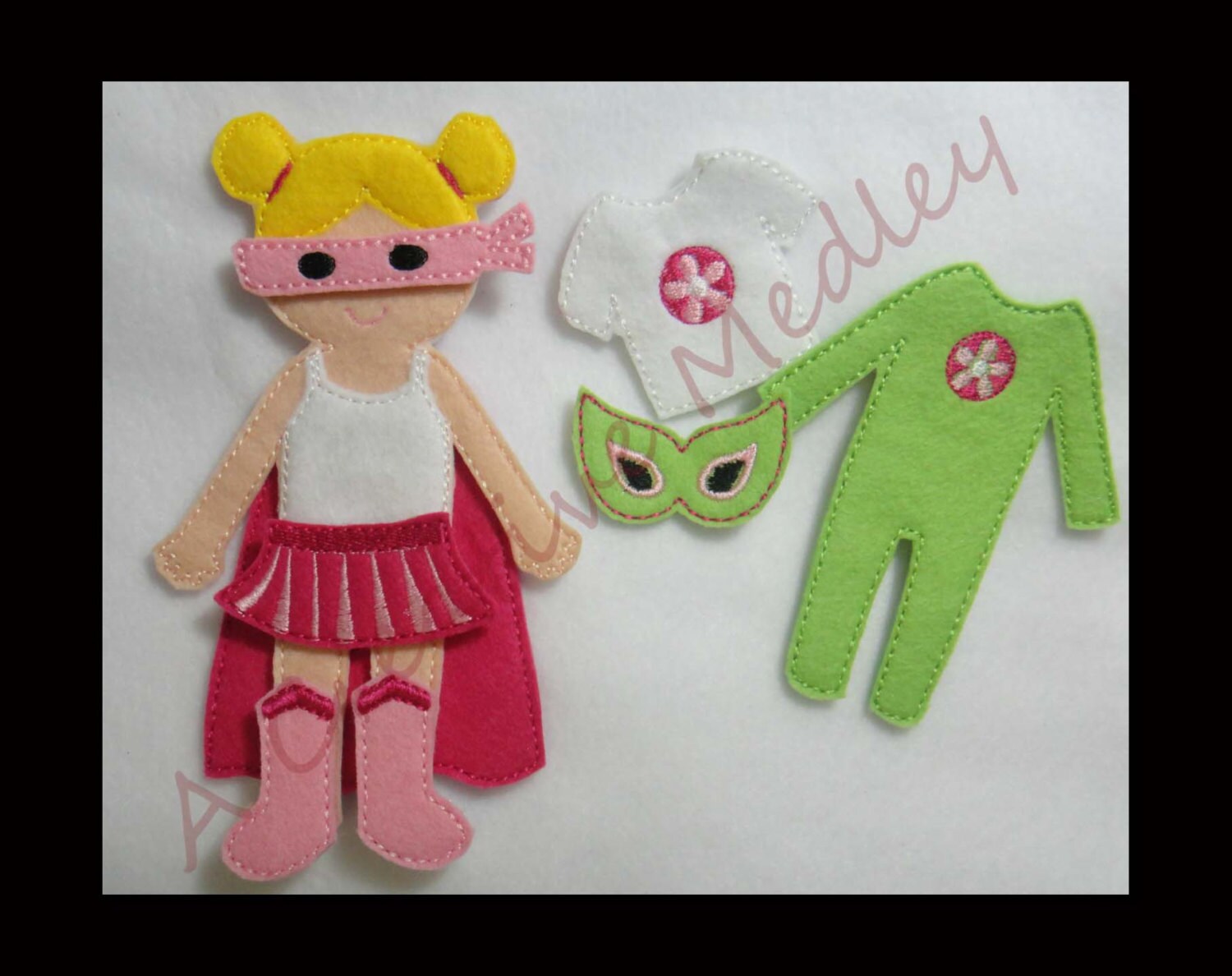 Dress up Super Hero Girl Un-paper Dolls Embroidery Design - Instant ...