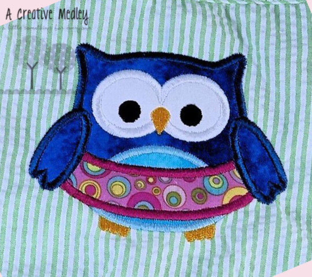 Floatie Owl Applique EMBROIDERY DESIGN -instant Download - Etsy