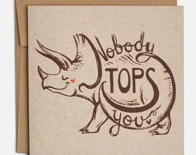 Dinosaur Valentines Day Card - Dinosaur Card | Triceratops Love Card ...