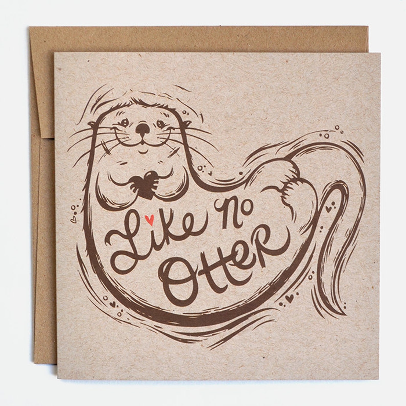 Otter Valentines Card Otter Card Otter Anniversary Card | Etsy