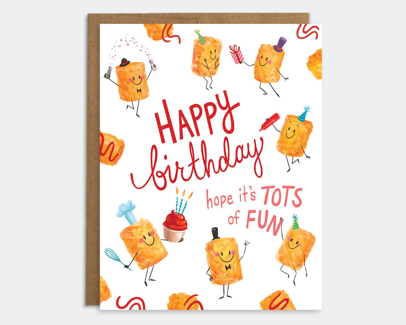 Tater Tots Birthday Card Punny Birthday Card Junk Food Card Food ...