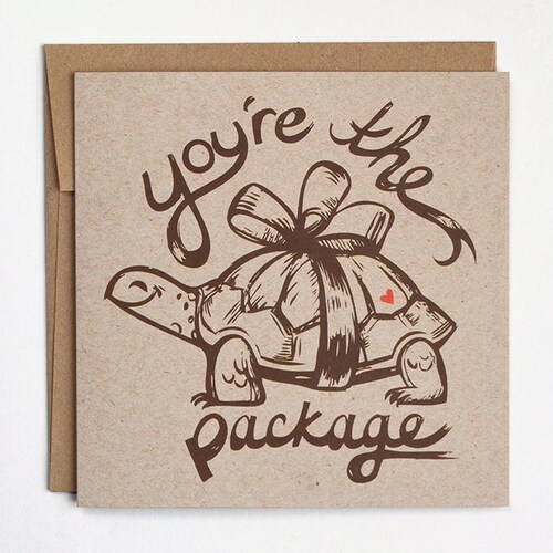 Turtle Valentines Day Card Turtle Anniversary Card - Etsy