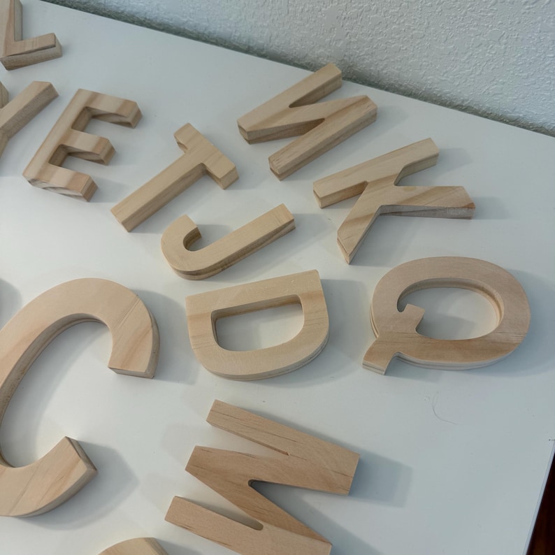 5 Inch Custom CNC Cut Wooden Letters, Solid Radiata Pine Alphabet ...
