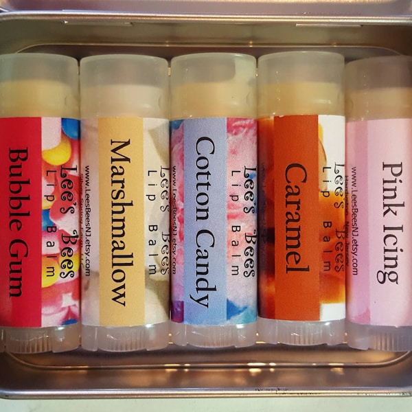 Lip Balm Bubble Gum, One Tube of All Natural Beeswax Lip Salve ...