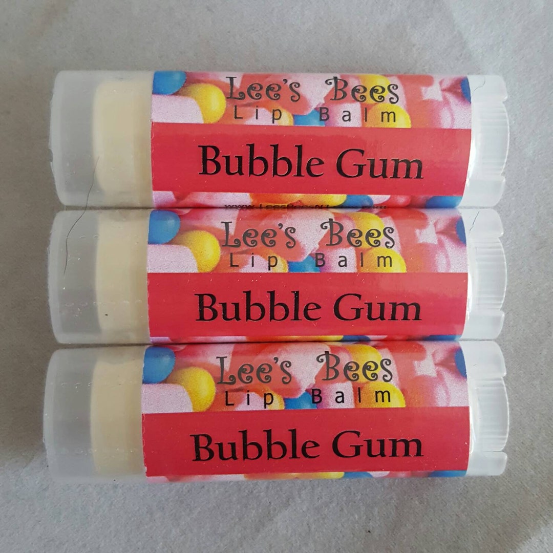 Lip Balm - Bubble Gum, One Tube of All Natural Beeswax Lip Salve ...