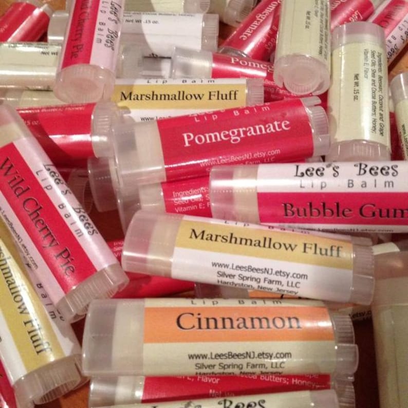 8 Pack of Lip Balm - Beeswax Lip Salve Chapstick Tubes From Lee the ...