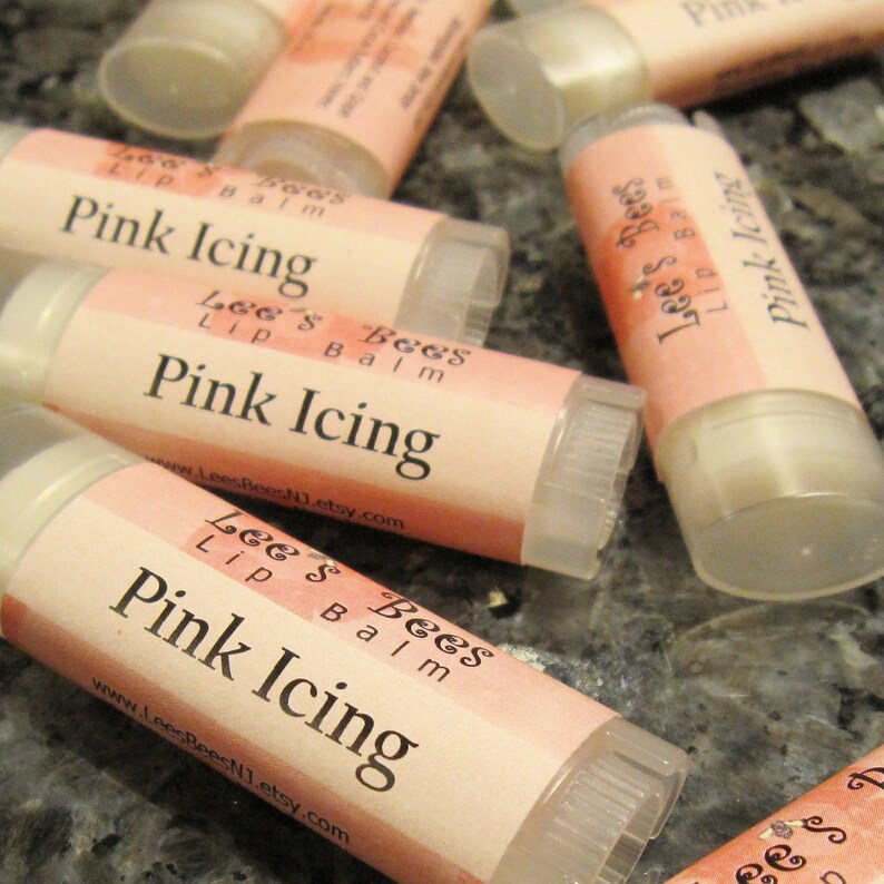 Lip Balm Pink Icing One Tube of All Natural Beeswax Lip - Etsy