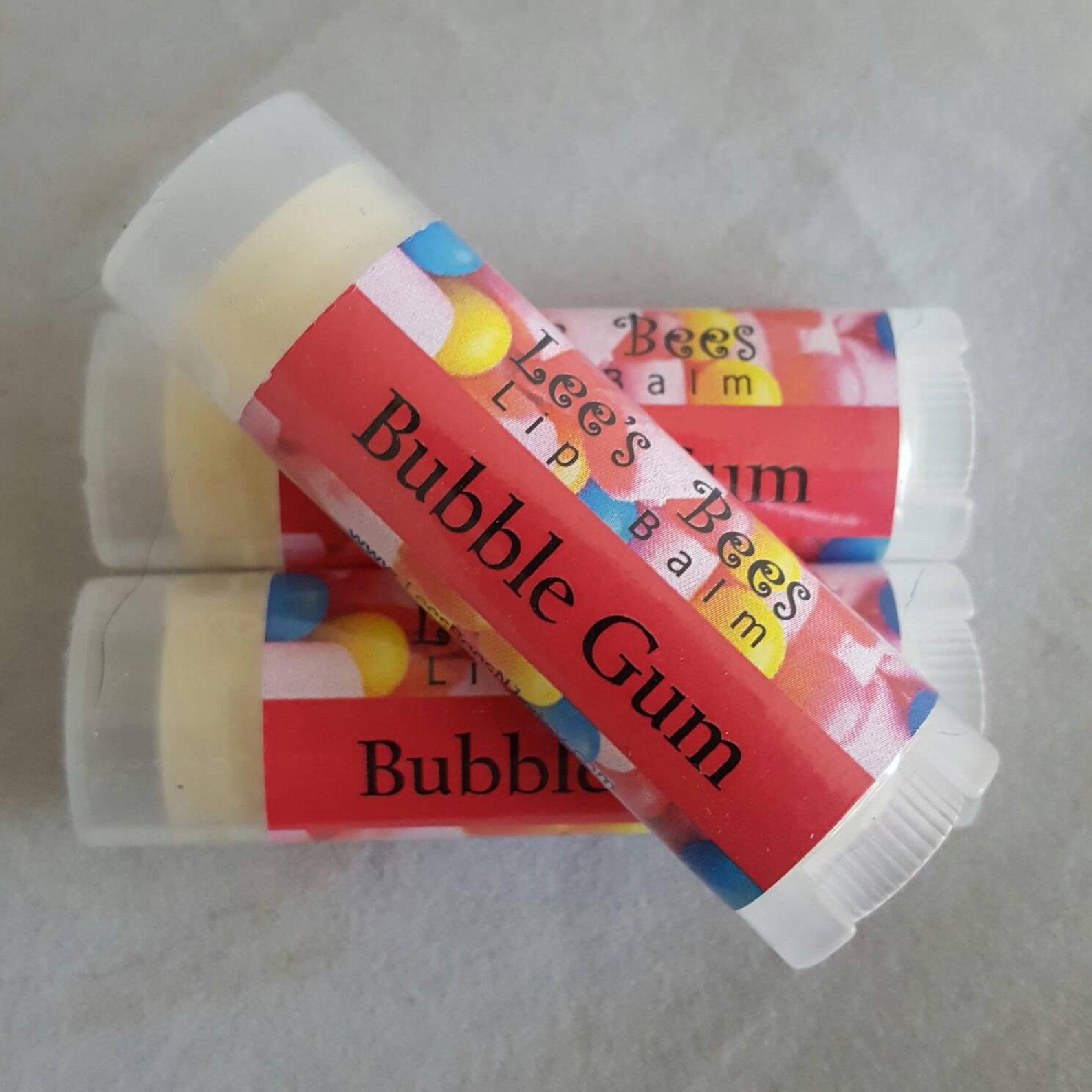Lip Balm - Bubble Gum, One Tube of All Natural Beeswax Lip Salve ...