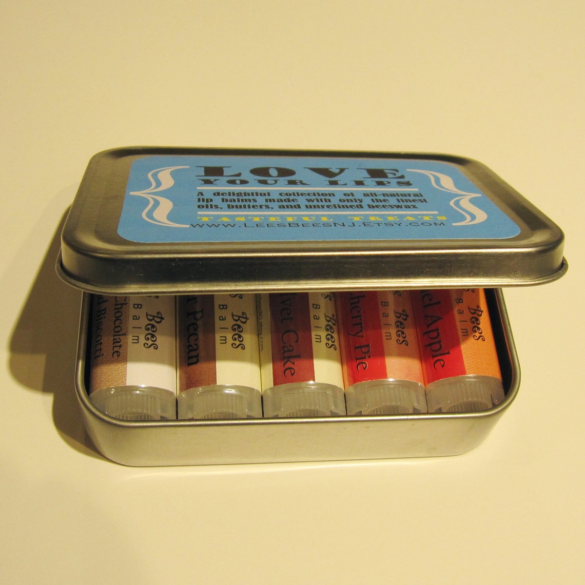 Gift Set of Lip Balms - All Natural Tasteful Treats Collection - 5 ...