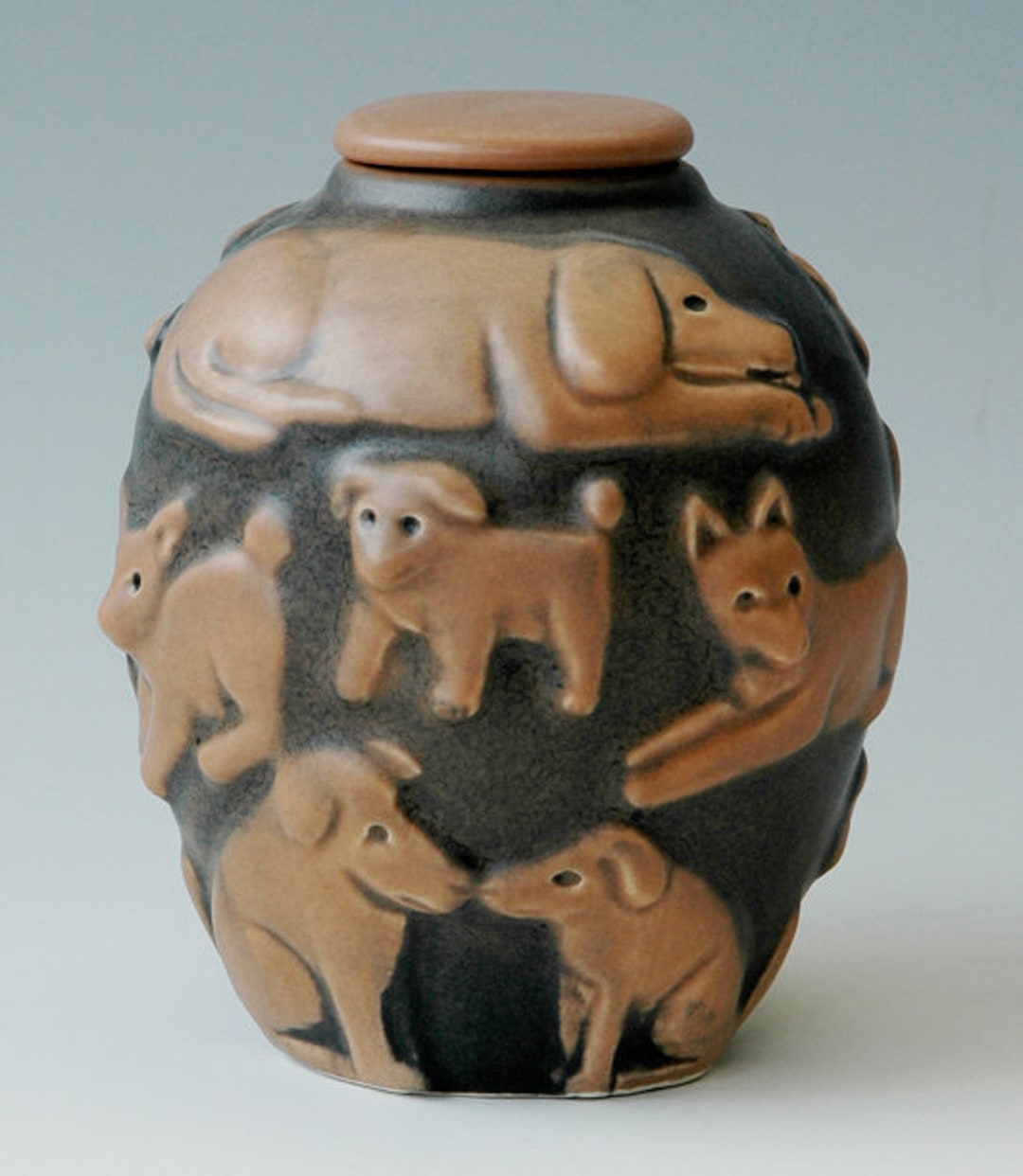 Small Dog Urn, Dog Keepsake Memorial Vase Handmade Pottery for Ashes by ...