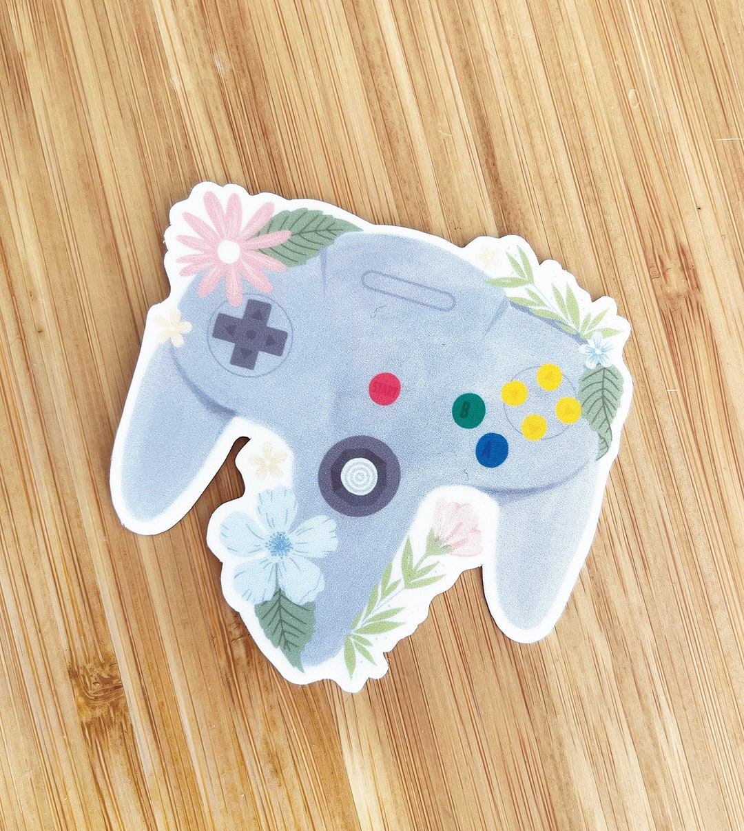 Nintendo 64 Controller Floral Sticker - Etsy