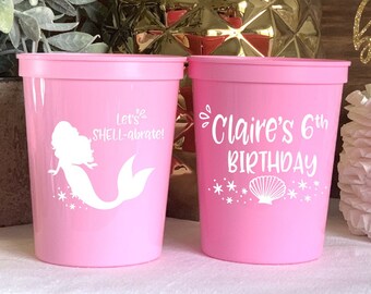 MERMAID PARTY CUPS Mermaid Birthday Cups Mermaid Party Cups - Etsy