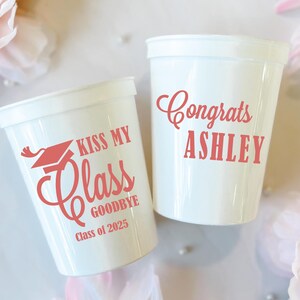 Kiss My Class Goodbye Stadium Plastic Cups, Graduation Favor Stadium ...