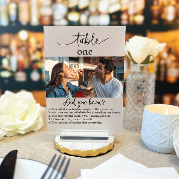 Wedding Fun Facts Table Numbers - Etsy