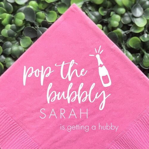 Pop The Bubbly Shes Getting A Hubby Cursive Banner Etsy