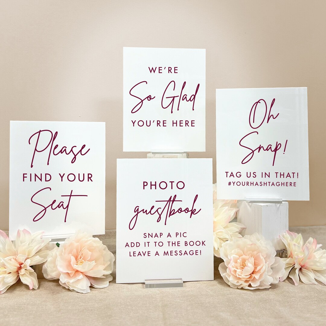 Modern Script Wedding Sign Bundle 8x10, Wedding Signs, Sign Bundle ...