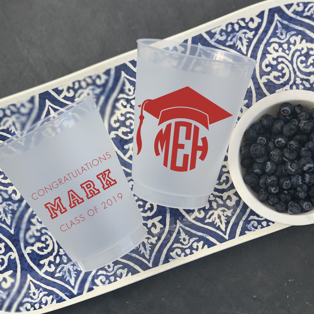 Graduation Monogram Cup Personalized Graduation Plastic Party ...