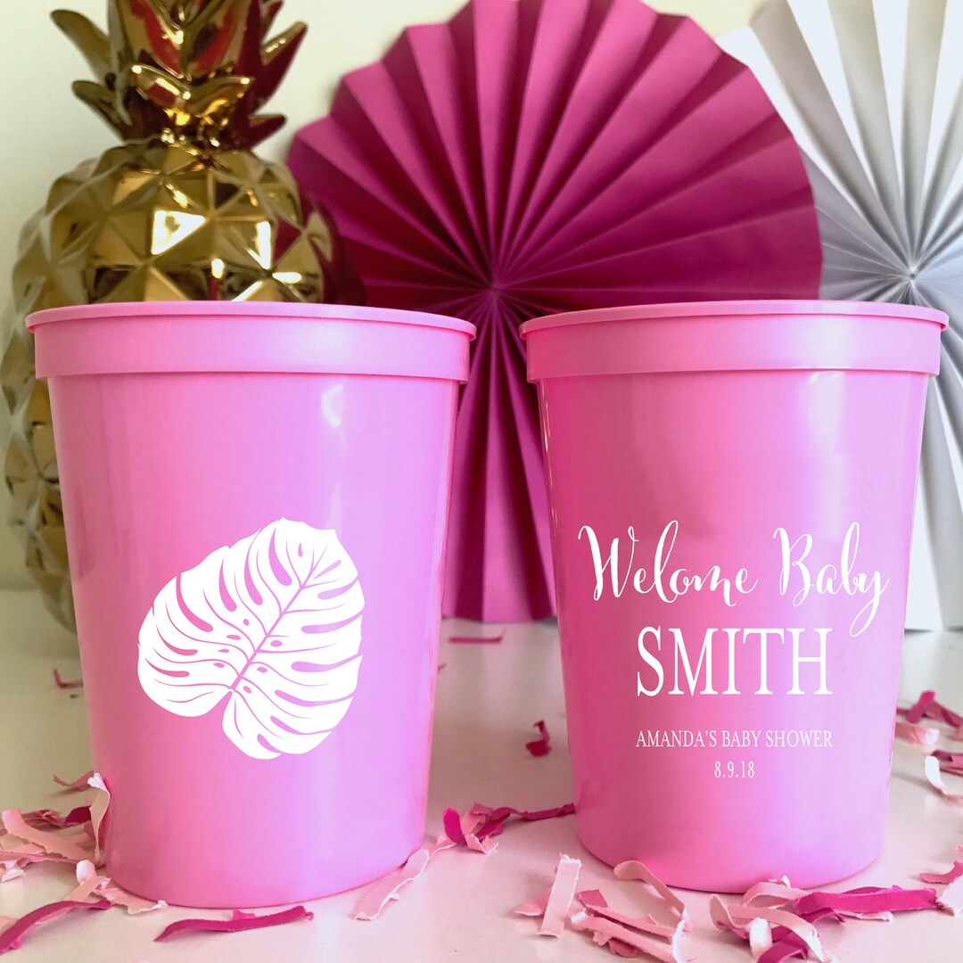 Welcome Baby Personalized Stadium Plastic Cups, Baby Shower Stadium ...