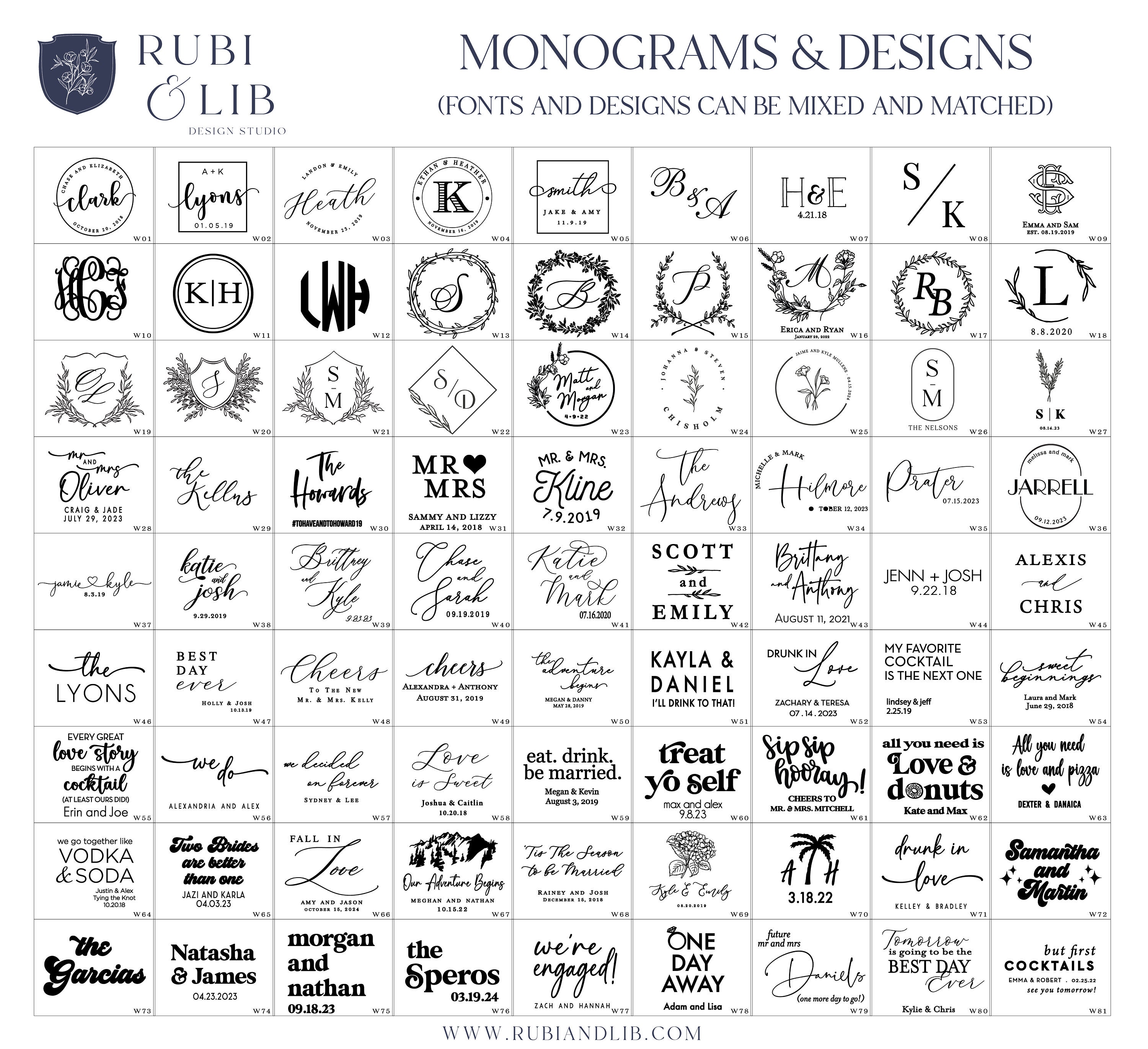 Monogram Frosted Wedding Cups Modern Wedding Cups Fancy - Etsy