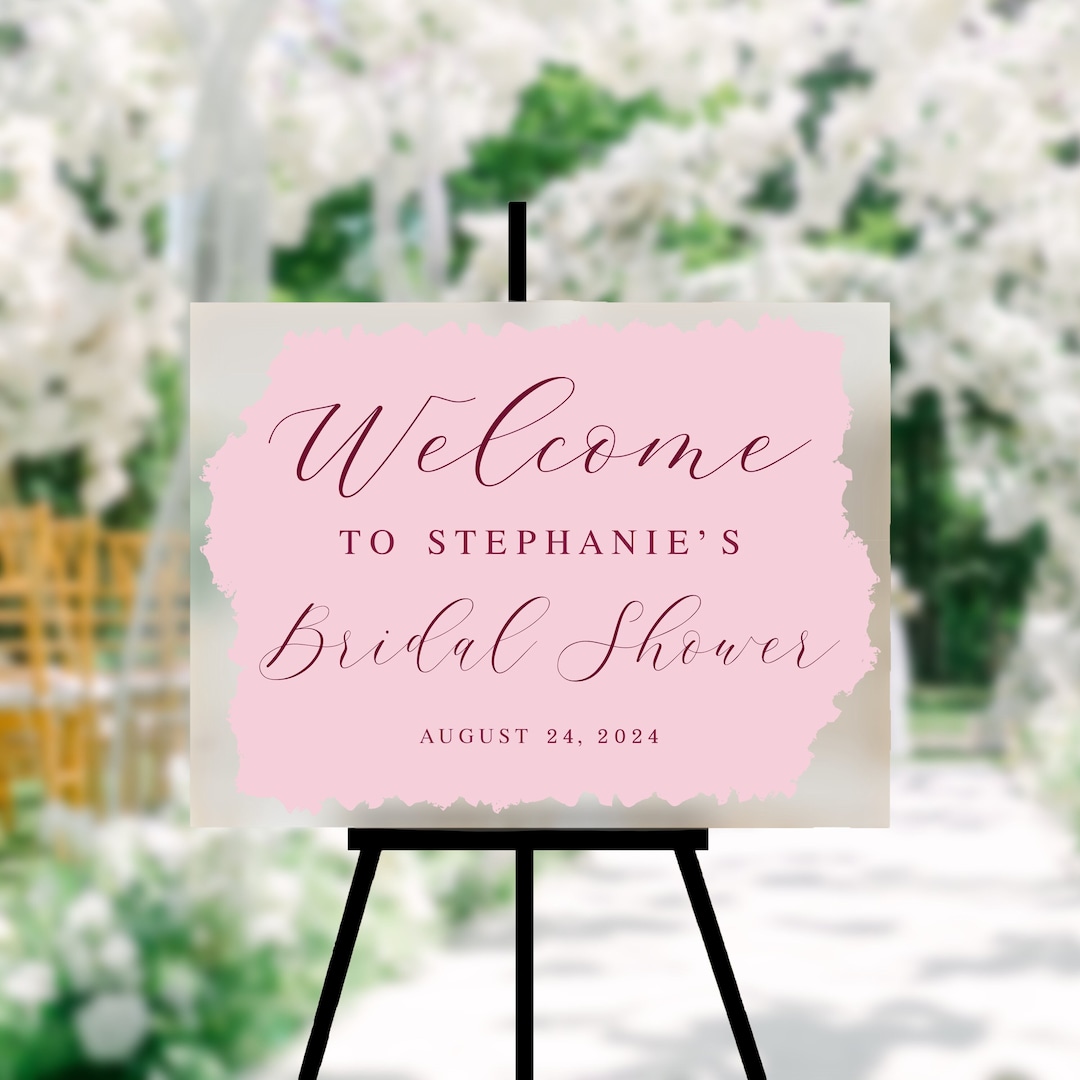 Brush Effect Bridal Shower Acrylic Sign, Acrylic Bridal Shower Sign ...