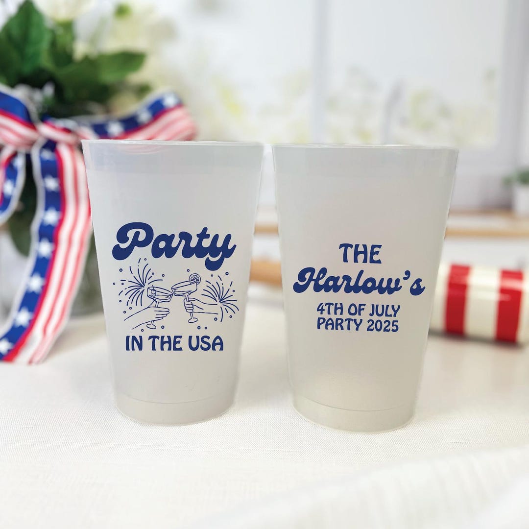 Personalized Party Cups: USA Themed Drinkware (multiple Sizes) - Etsy