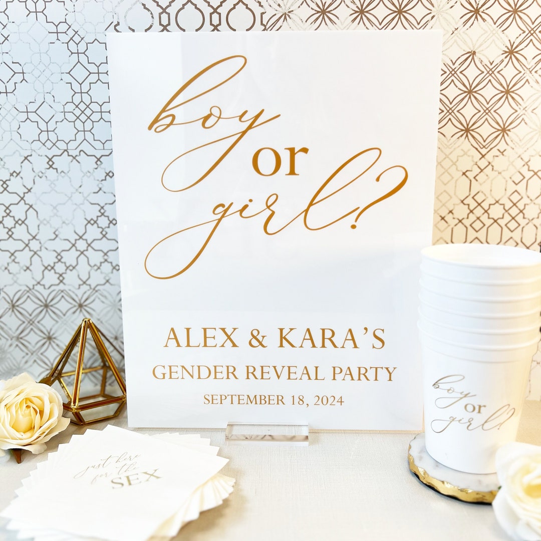 Boy or Girl Acrylic Gender Reveal Sign, Gender Reveal Party, Gender ...