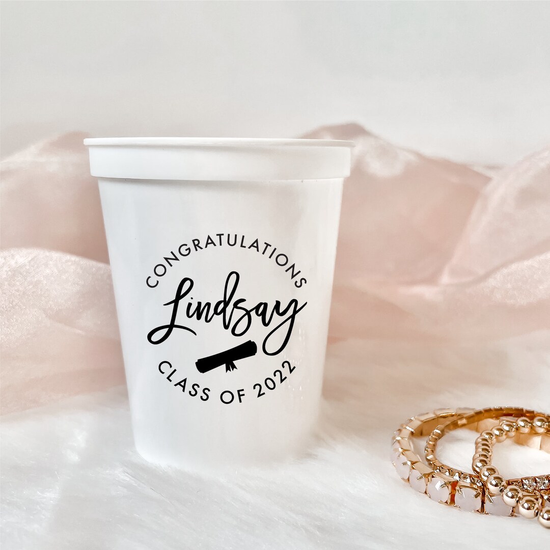 Graduation Personalized Stadium Plastic Cups Graduation Favor Stadium ...