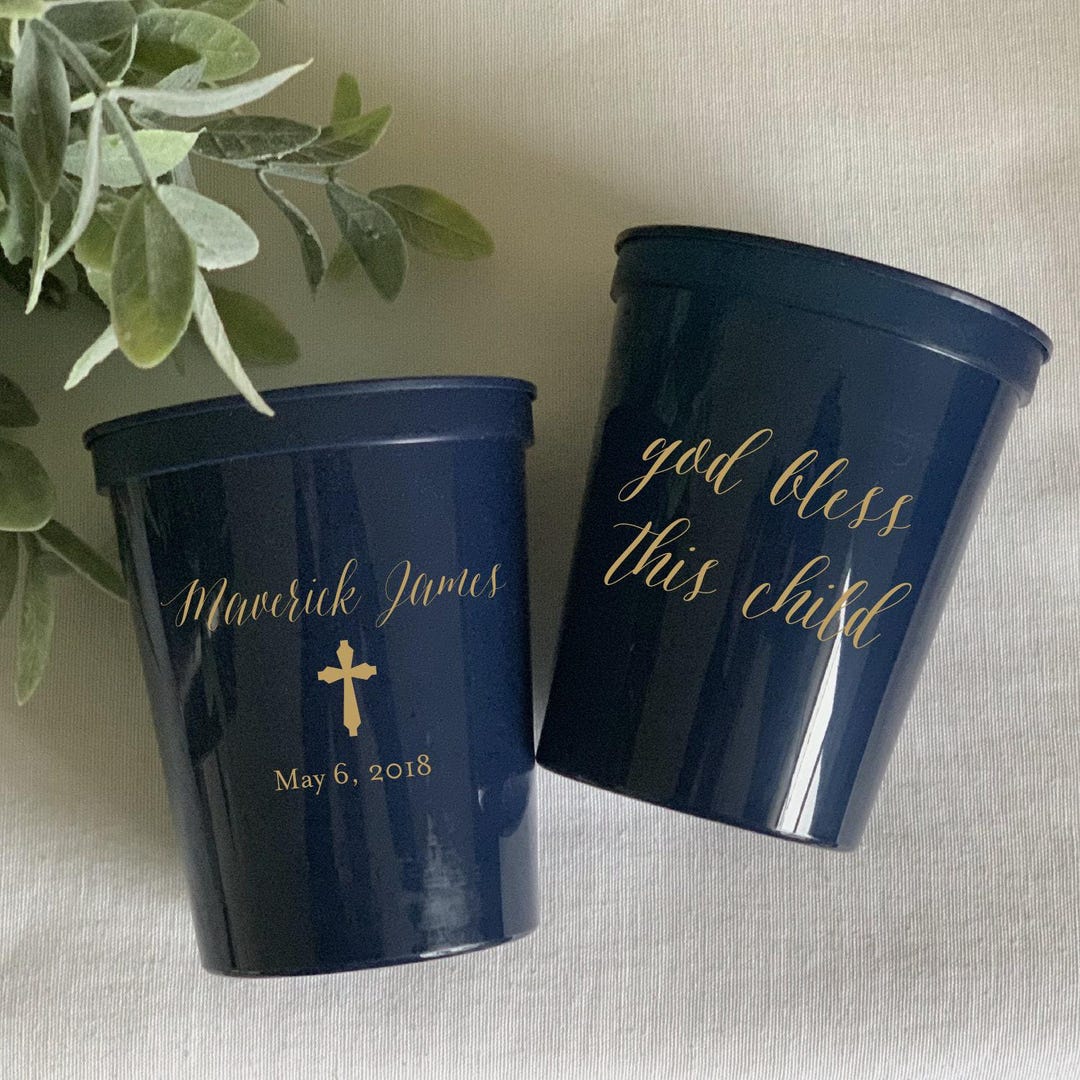 God Bless This Child Personalized Christening/baptism Stadium Cups ...