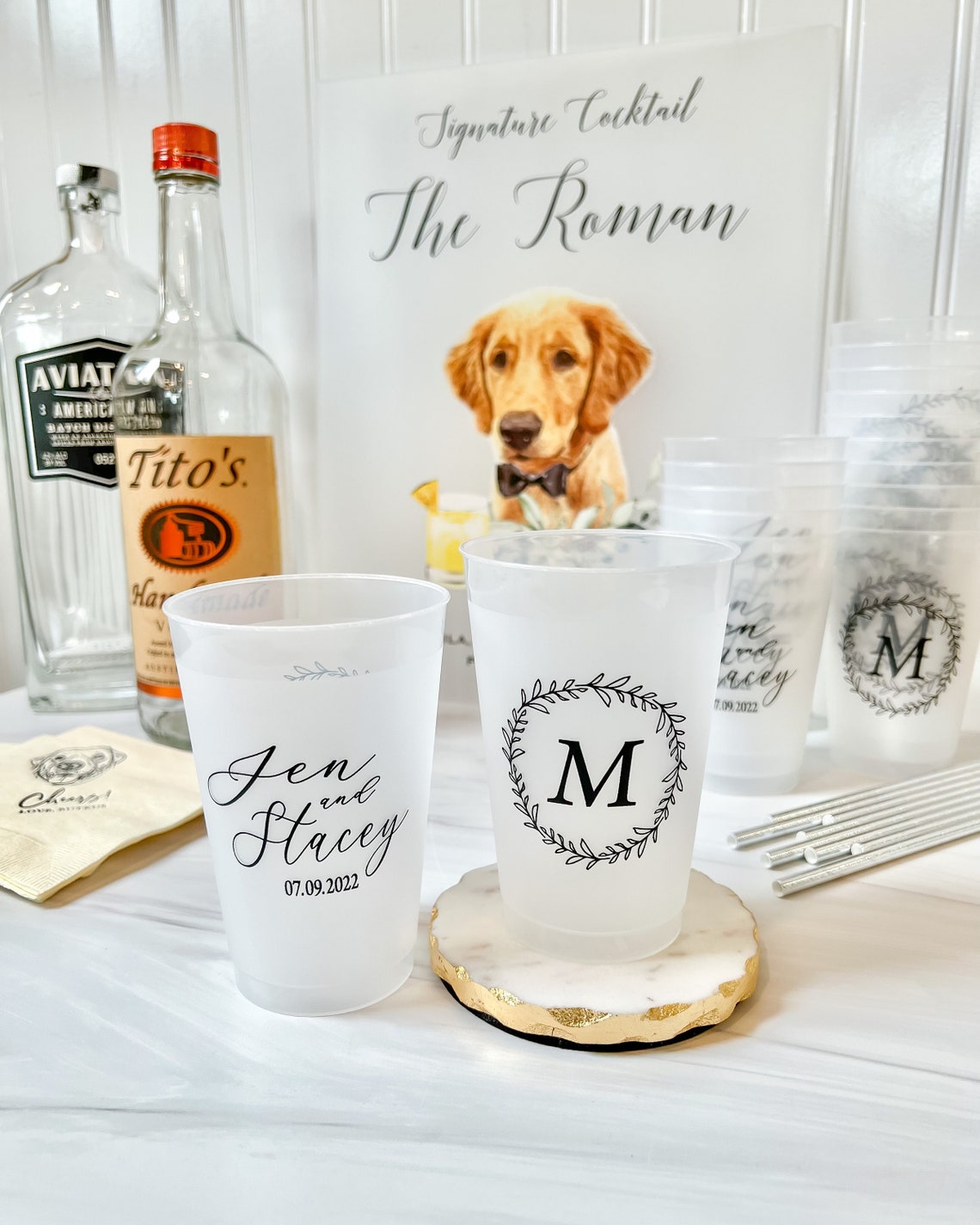 Romantic Frosted Wedding Cups Modern Wedding Cups Fancy - Etsy