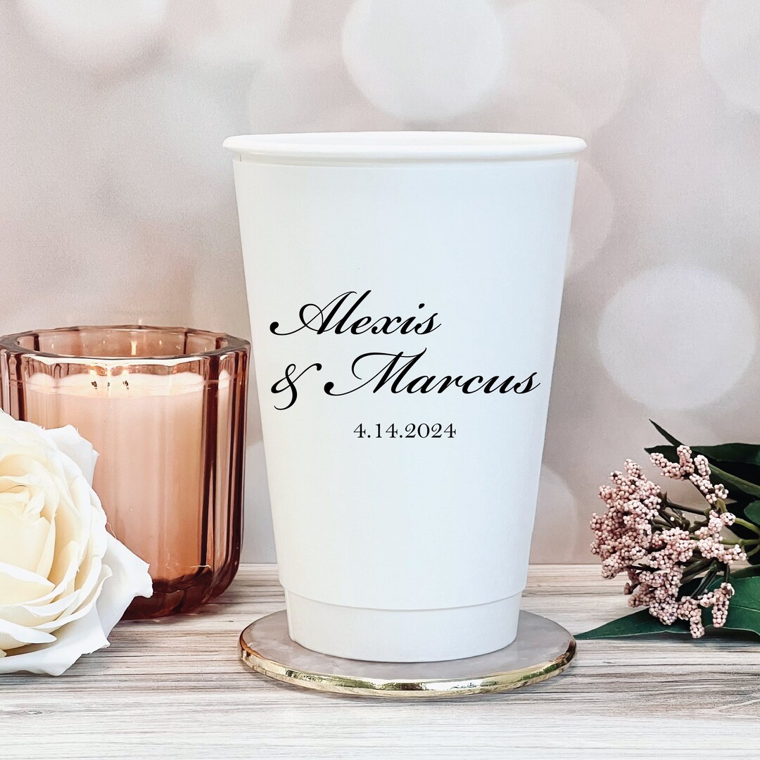 Personalized Wedding Paper Cups Coffee Bar Hot Chocolate Bar Wedding ...