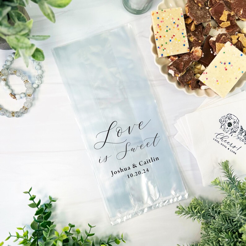 Clear Cellophane Bags: Personalized Wedding and Party Favors - Printed ...