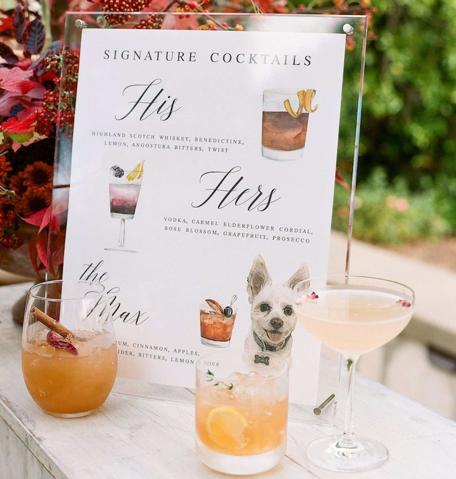 Dog Signature Cocktails Sign Two Dog Signature Drink Bar - Etsy