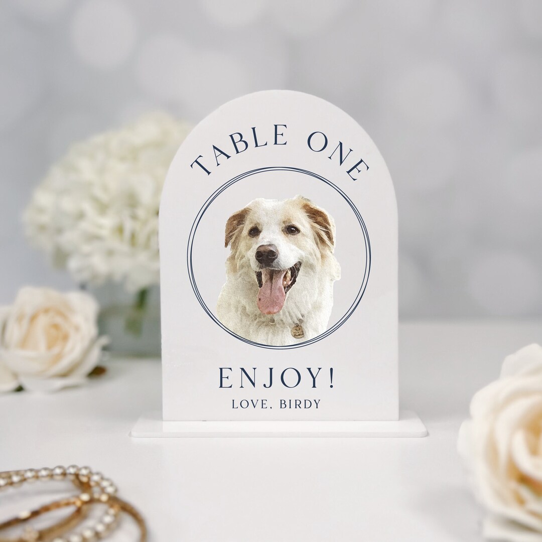Arched Watercolor Pet Arched Table Numbers, Table Numbers, Acrylic Sign ...