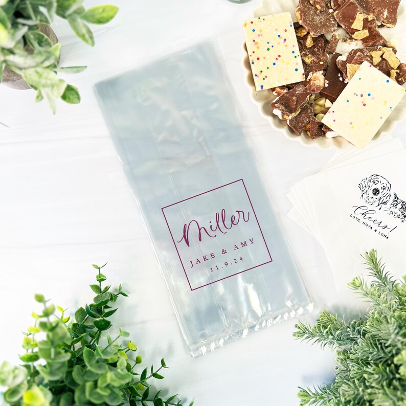 Clear Cellophane Bags: Personalized Wedding and Party Favors - Printed ...